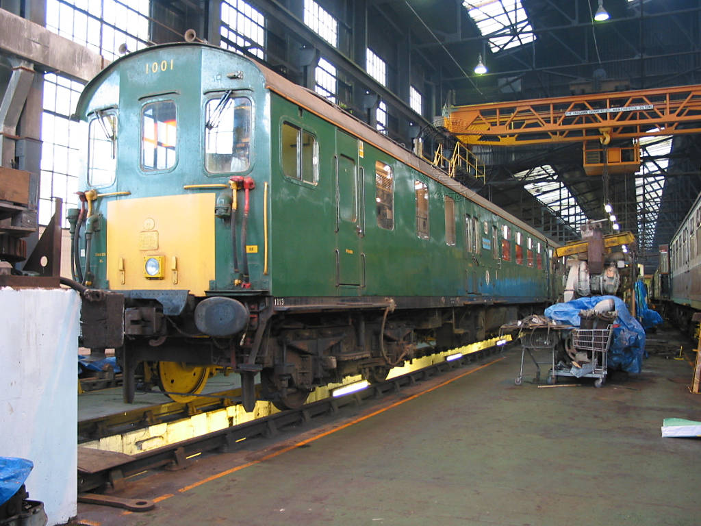 Motor coach Tunbridge Wells in the crane bay at St. Leonards depot.This ...