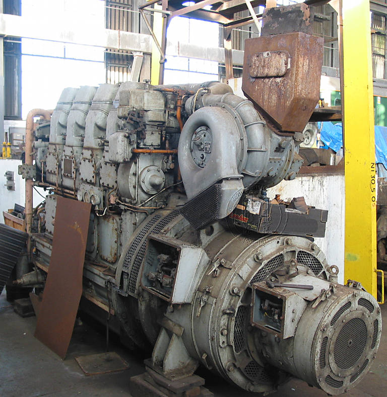 English Electric 4SRKT engine with Napier MS200 turbocharger.This is a ...