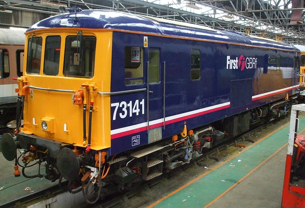 Freshly-outshopped Class 73 loco no.73141.This is a link to a larger ...