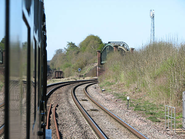 About to pass beneath Battledown Flyover at Worting Junction.This is a ...